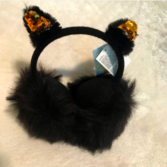 Cat & Jack | One Pieces | Sherpa Black Cat Ear Muffs Girls | Poshmark